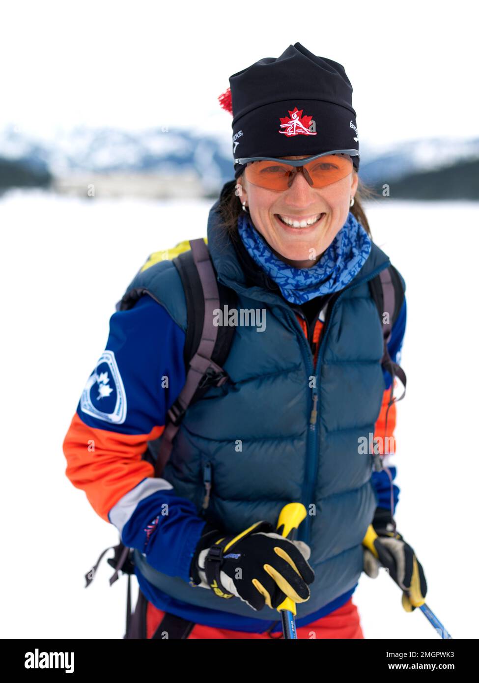 Canada,Alberta,Banff National Park, Lake Louise, portrait of female ...