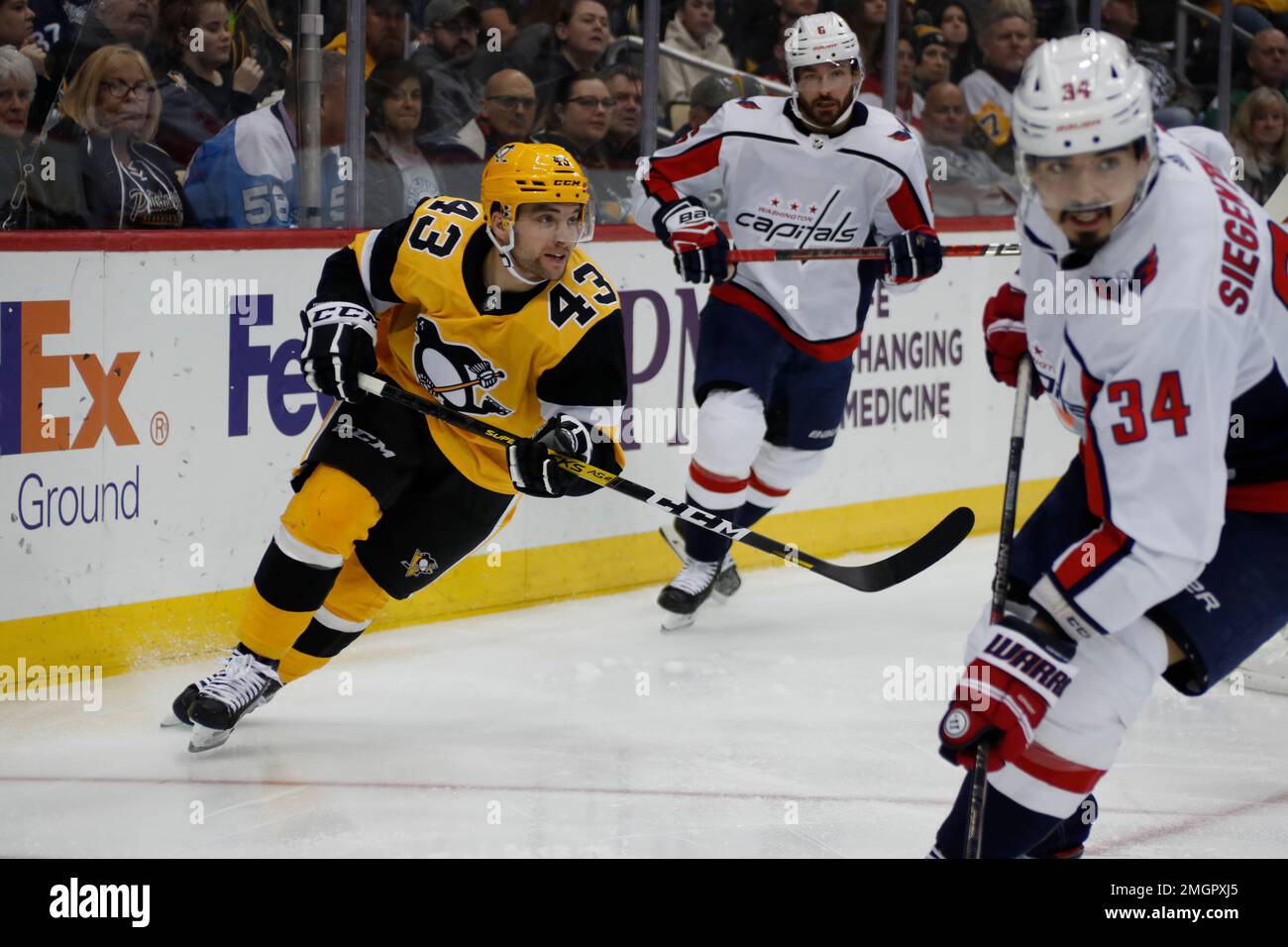 during the second period of an NHL hockey game, Saturday, March 7, 2020 ...