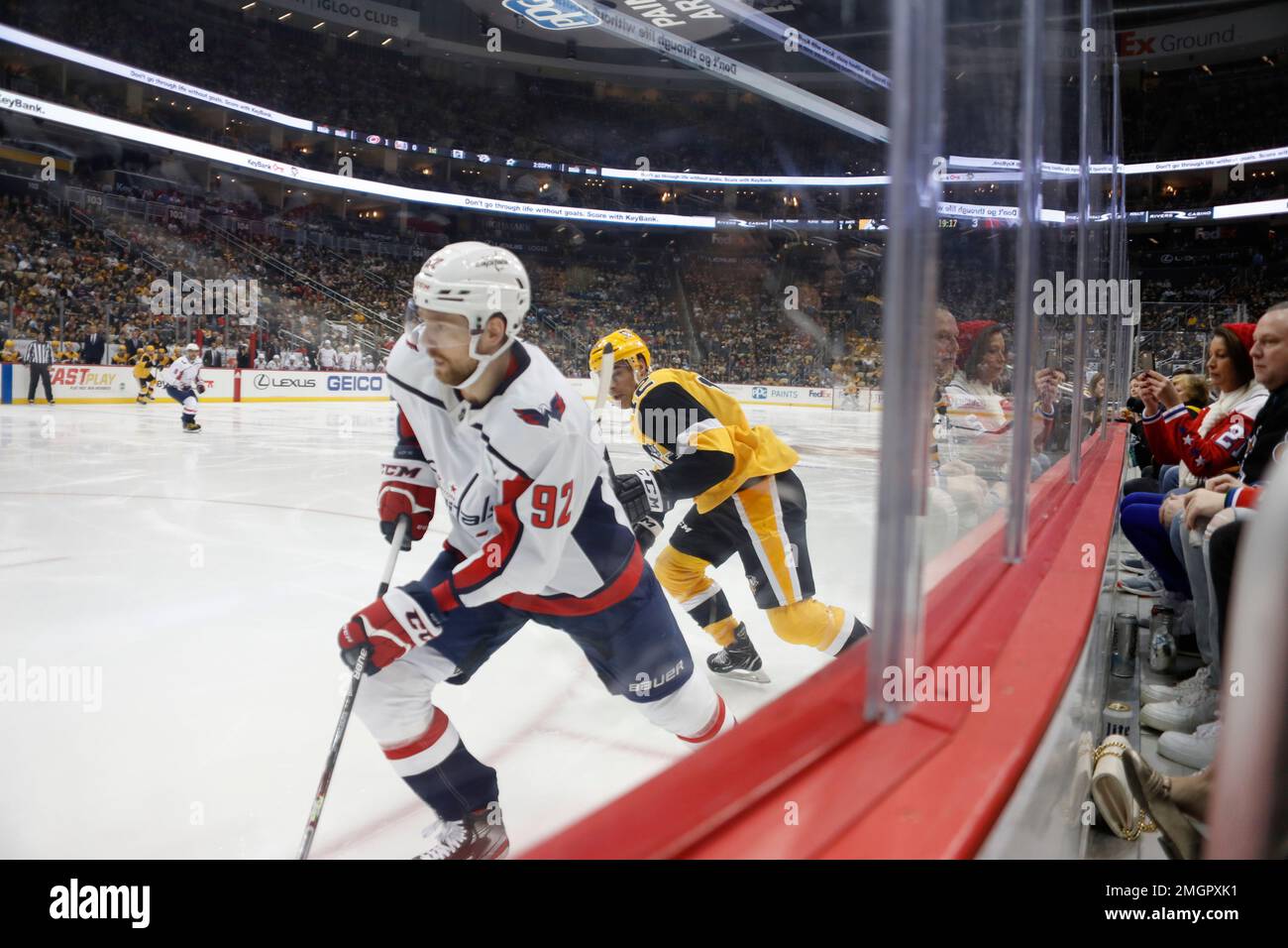 during the second period of an NHL hockey game, Saturday, March 7, 2020 ...