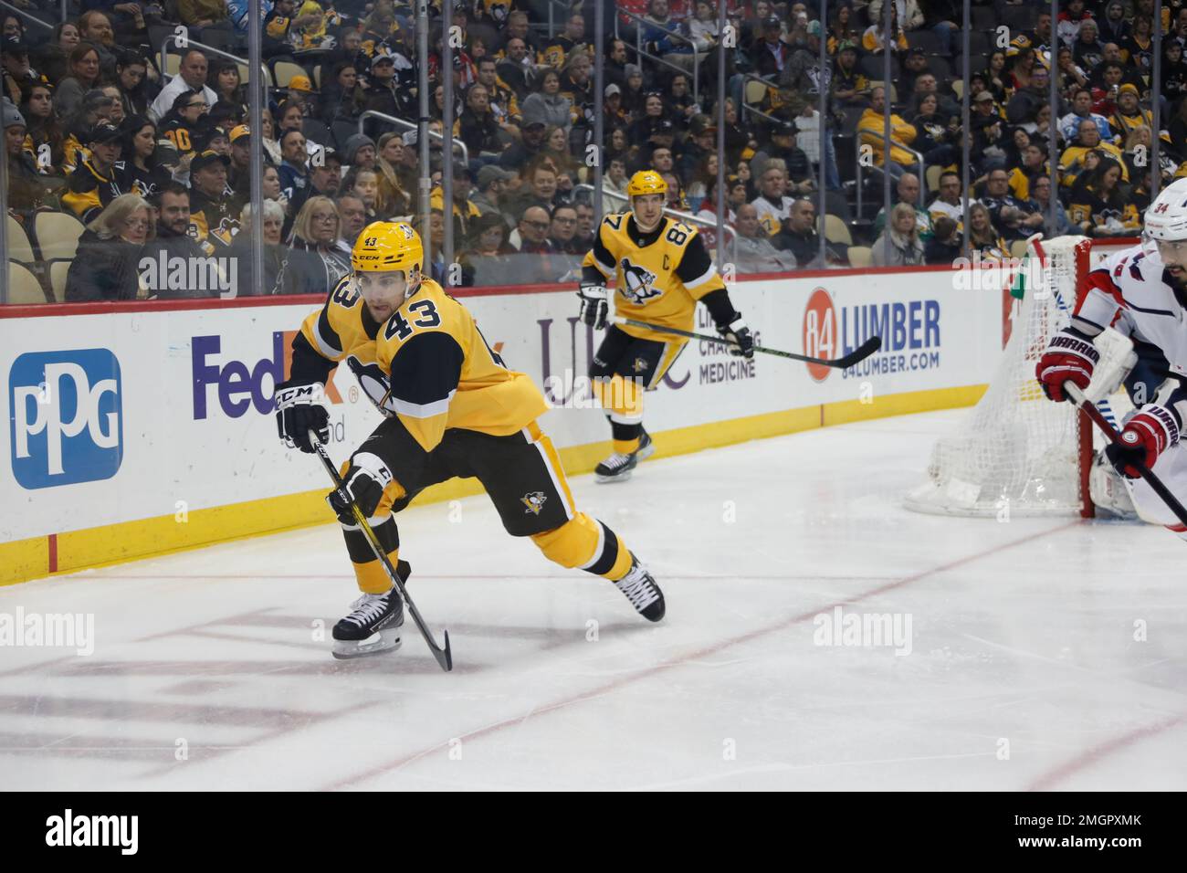 during the second period of an NHL hockey game, Saturday, March 7, 2020 ...