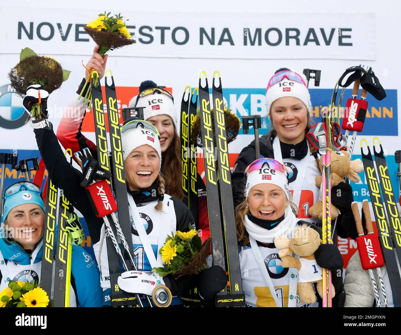 Norway's Tiril Eckhoff, Ida Lien, Karoline Offigstad Knotten and Ingrid ...
