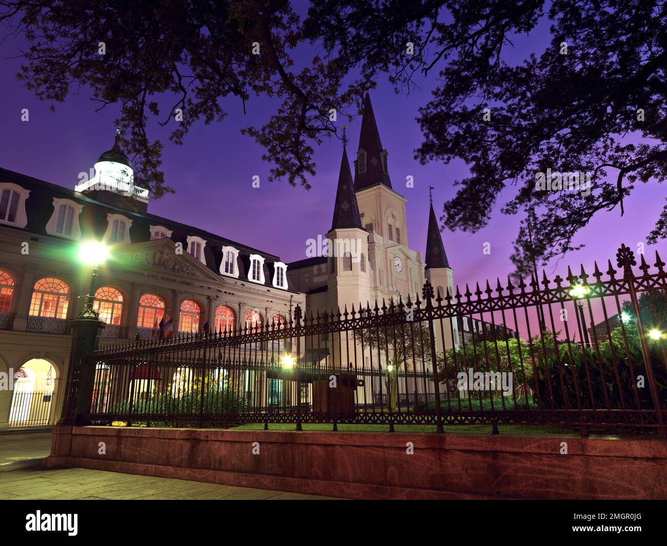 USA,Louisiana,New Orleans,French Quarter, The Saint Louis Cathedral is ...