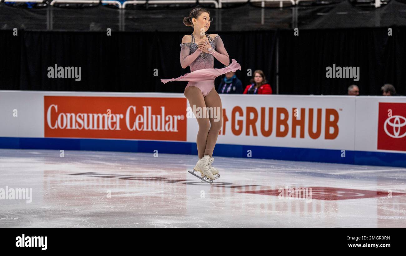 Soho Lee placed first in the junior women's short program at the 2023 ...