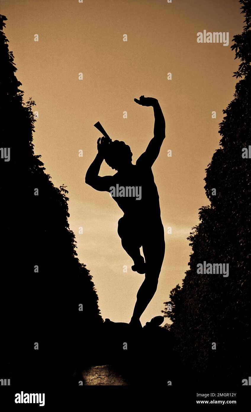 France, Paris. Luxembourg Gardens, statue of Pan playing a flute Stock ...