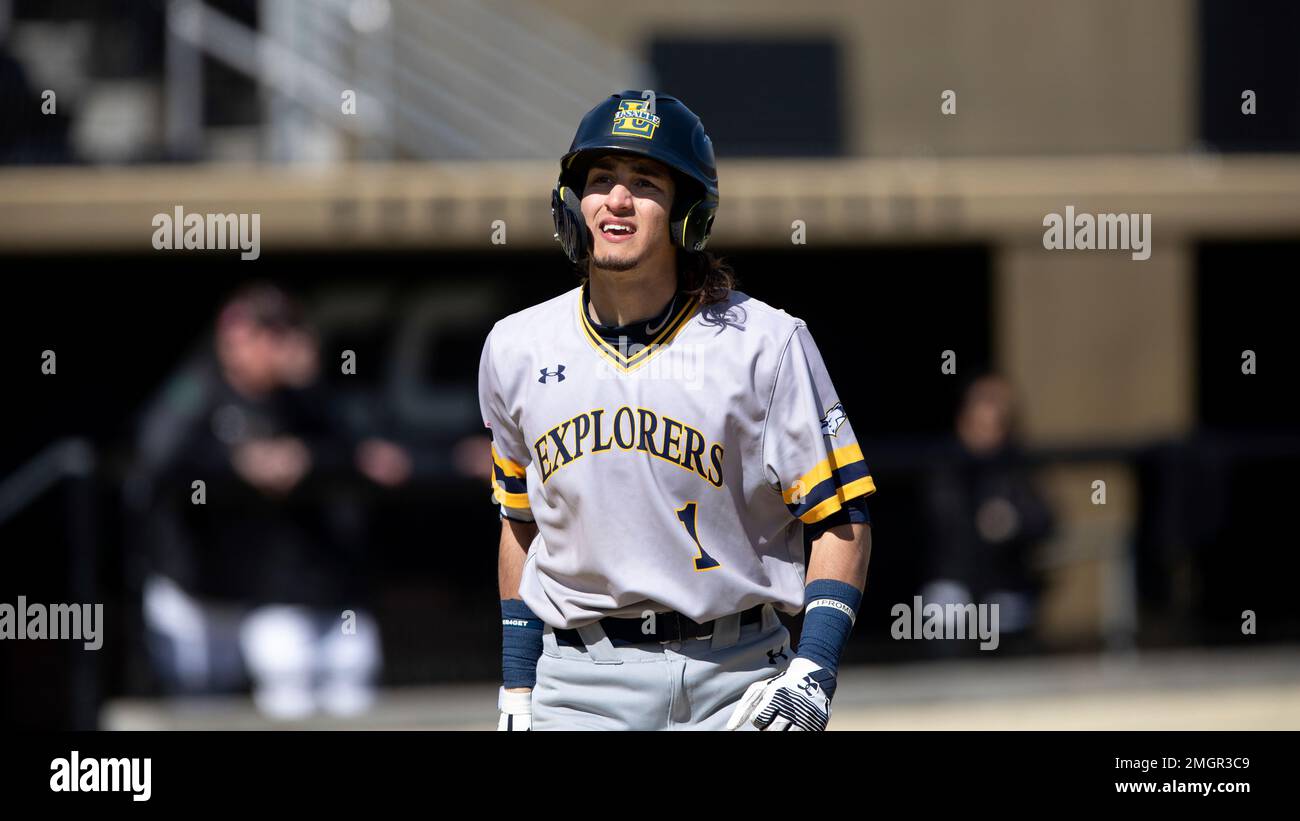 LaSalle's Alfonse Sadallah (1) runs the bases during an NCAA baseball ...