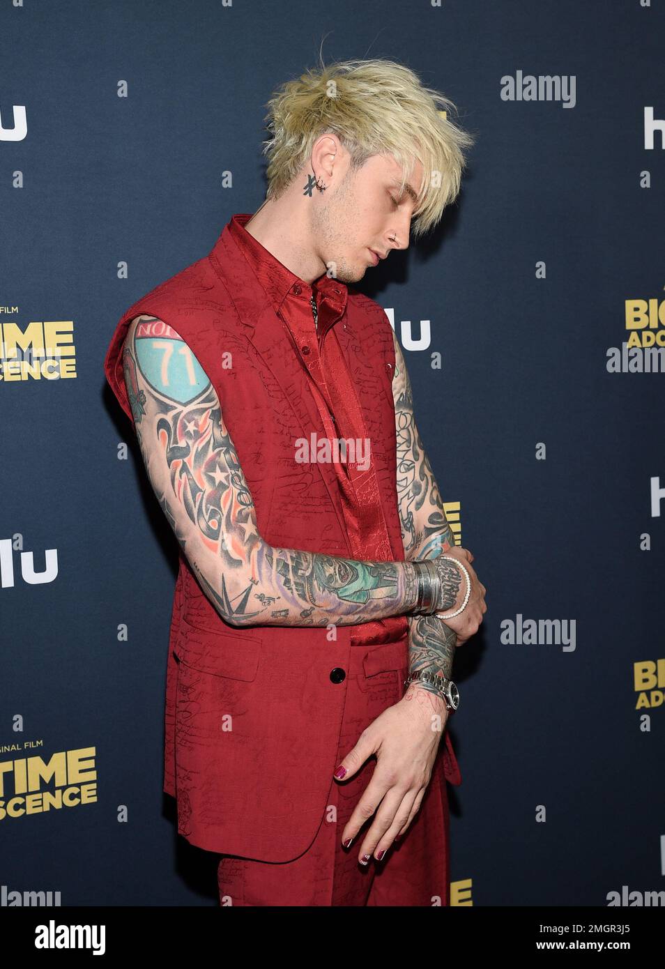 Colson Baker aka Machine Gun Kelly attends the premiere of "Big Time ...