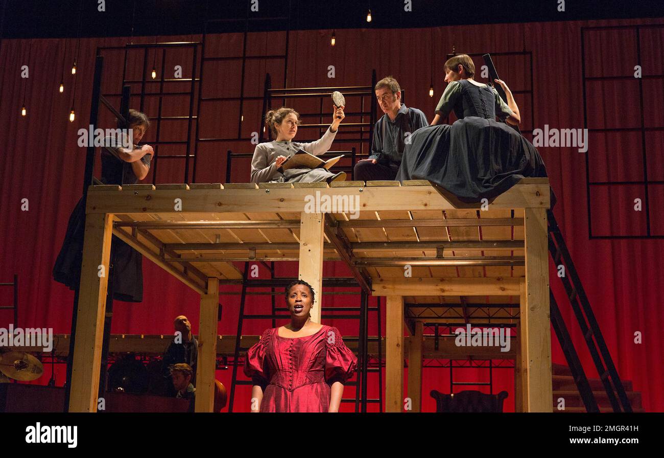 top centre: Madeleine Worrall (Jane) below: Melanie Marshall (Bertha) in JANE EYRE at the ...
