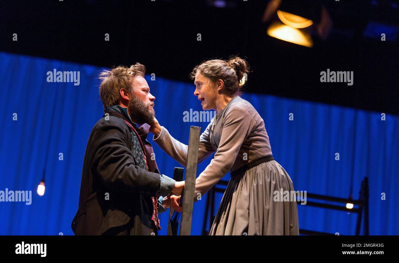 Felix Hayes (Rochester), Madeleine Worrall (Jane) in JANE EYRE at the Lyttelton Theatre ...