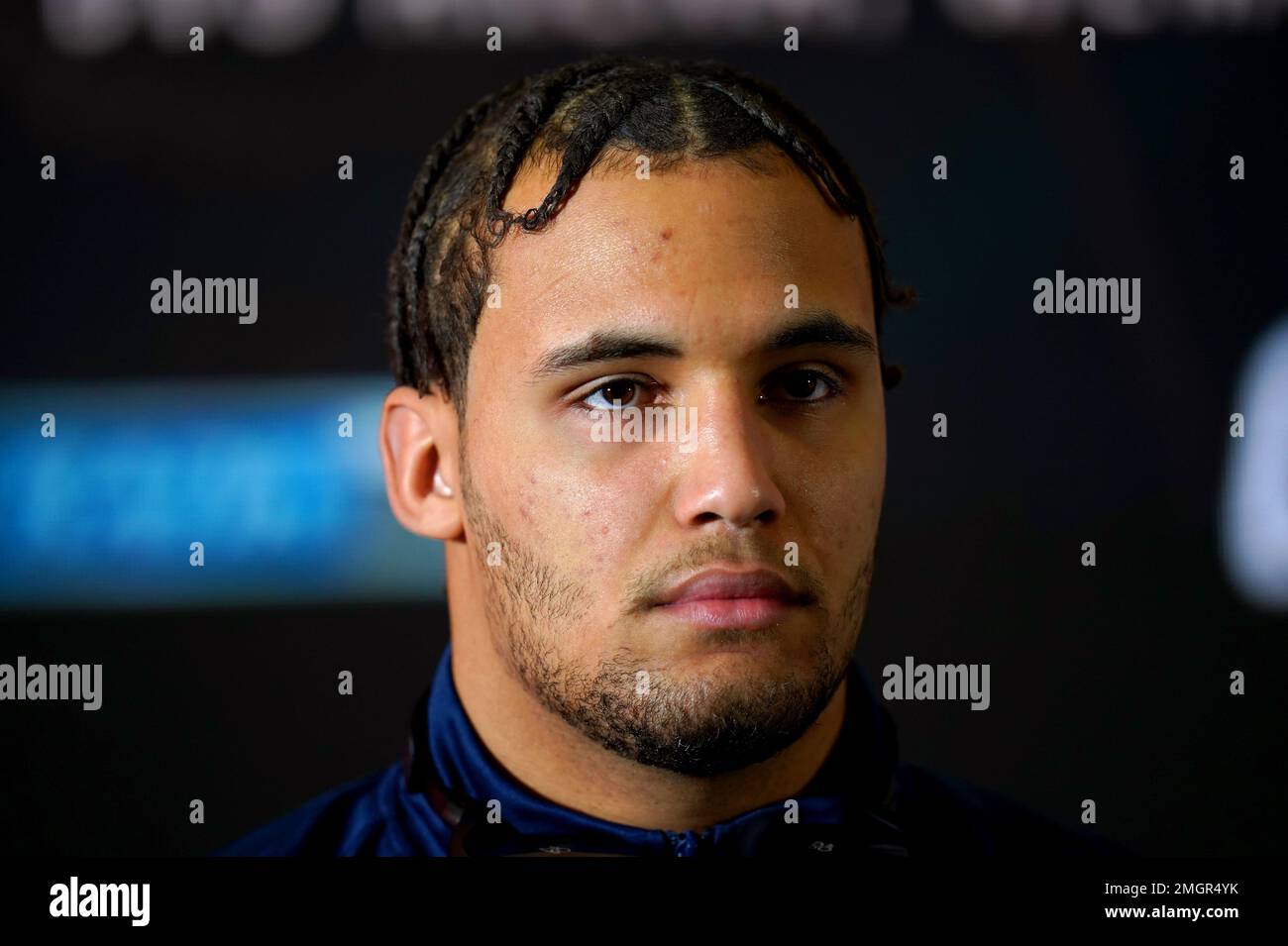 Moses Itauma during a press conference at Brent Civic Centre, London ...