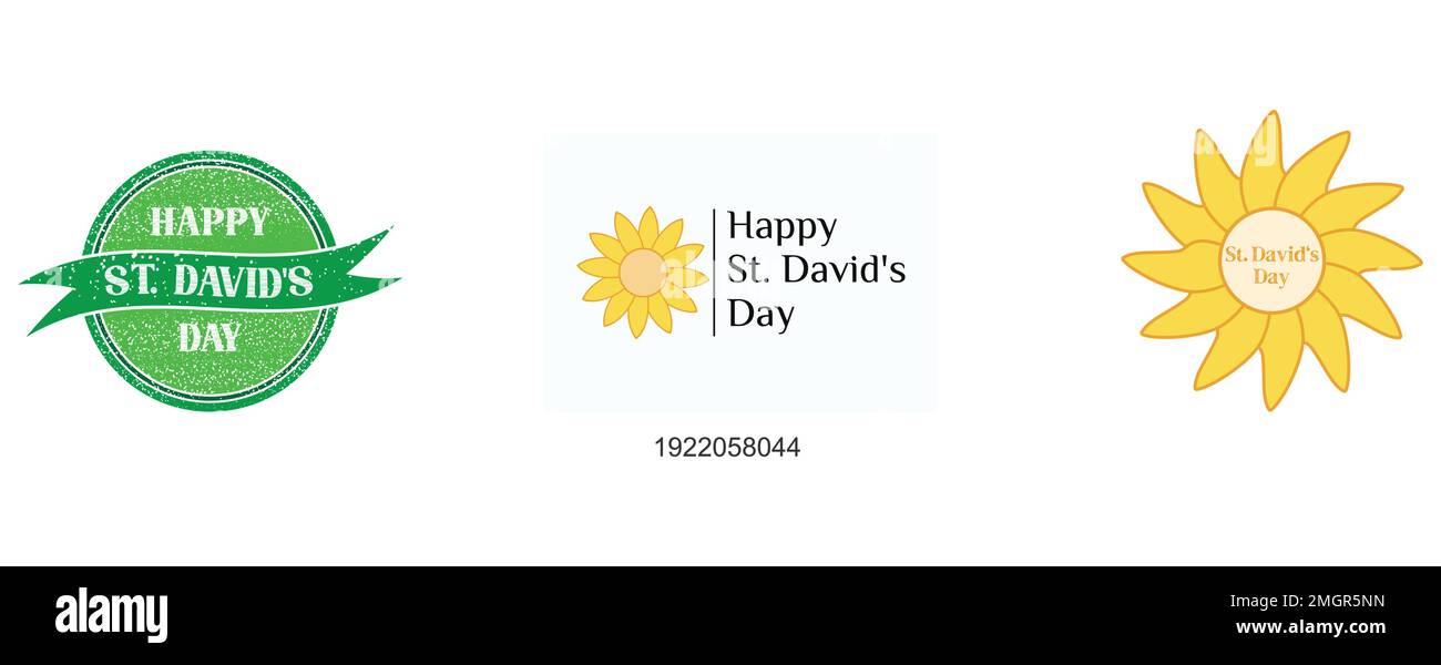Happy St. David's day grunge rubber stamp on white background, One ...