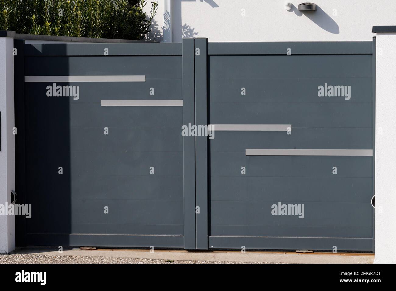 modern design door gray gate aluminum home portal with blades suburb ...