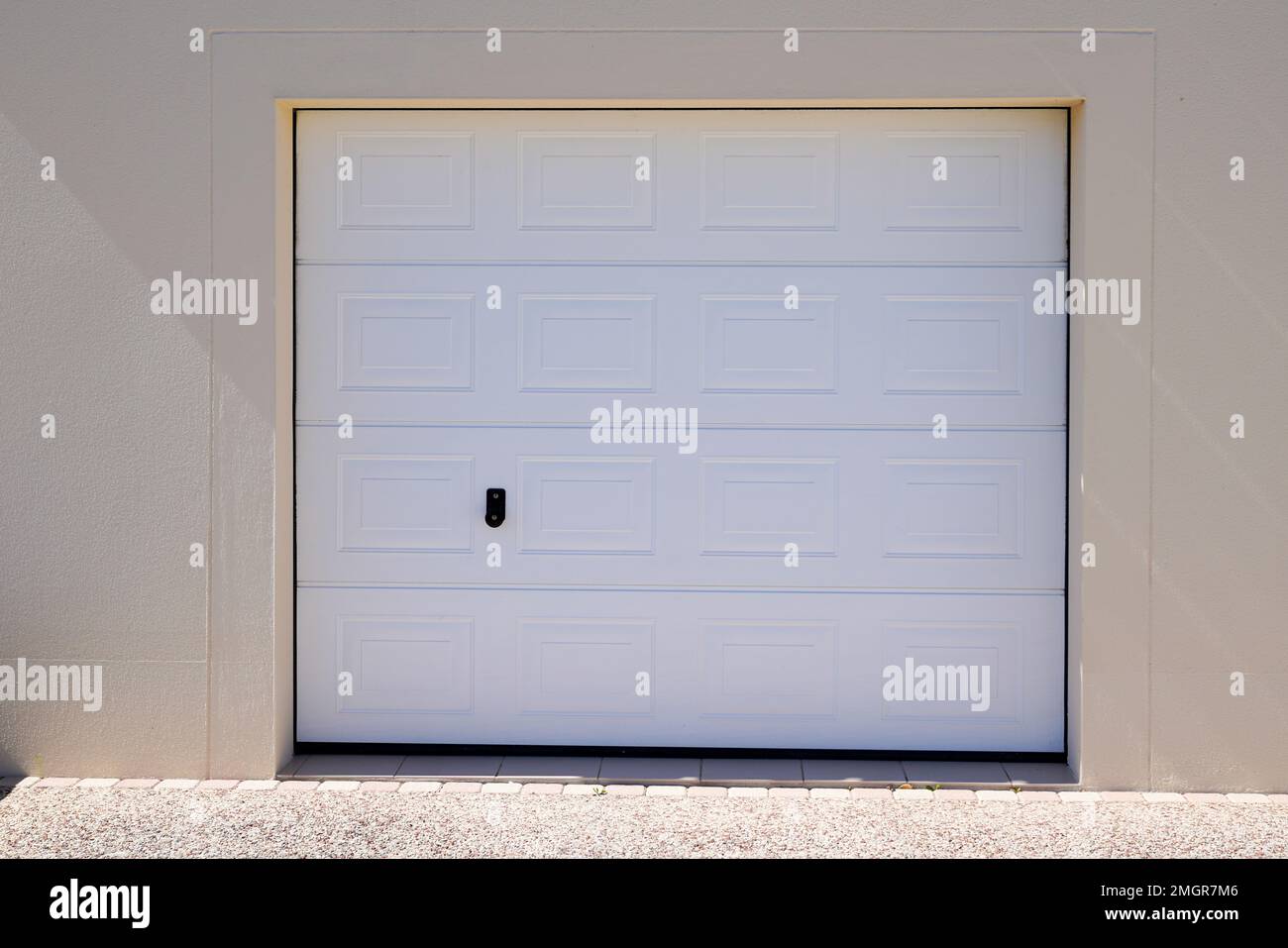 Modern car garage sectional door home facade building house Stock Photo ...