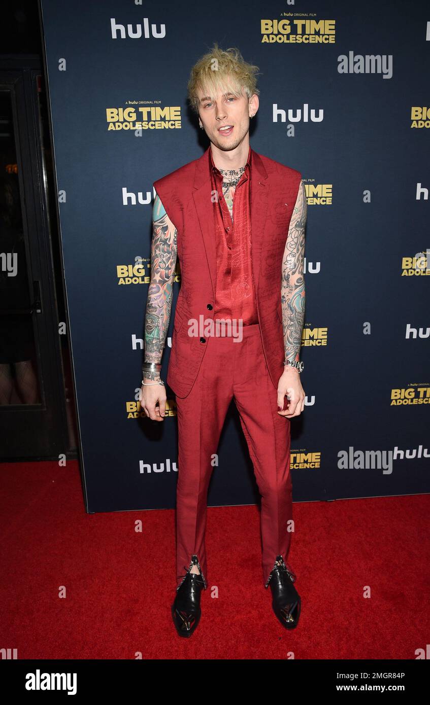 Rapper Colson Baker aka Machine Gun Kelly attends the premiere of "Big ...