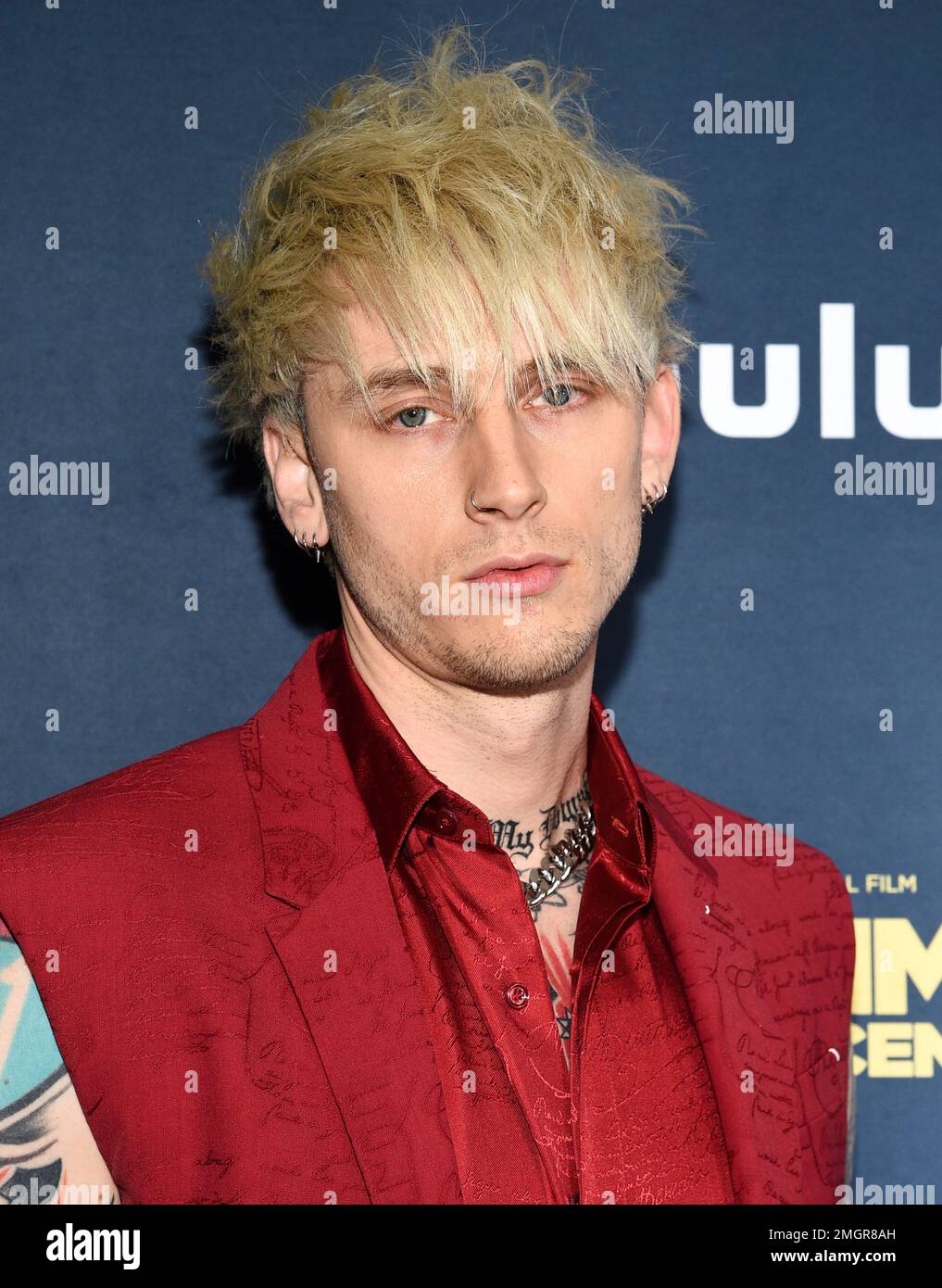Rapper Colson Baker aka Machine Gun Kelly attends the premiere of "Big ...