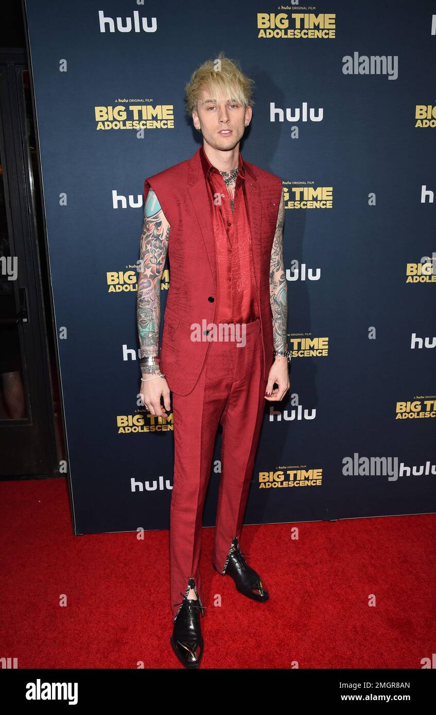Rapper Colson Baker aka Machine Gun Kelly attends the premiere of "Big ...
