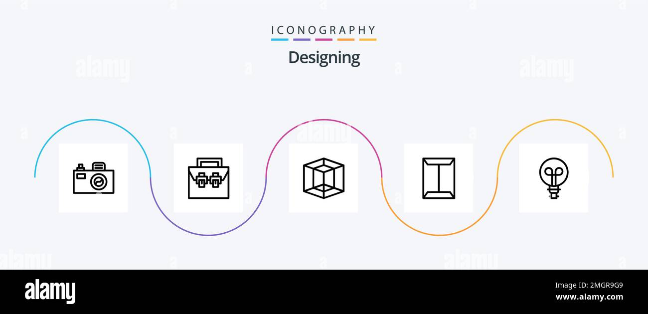 Designing Line 5 Icon Pack Including light. box. design. closet. rack ...