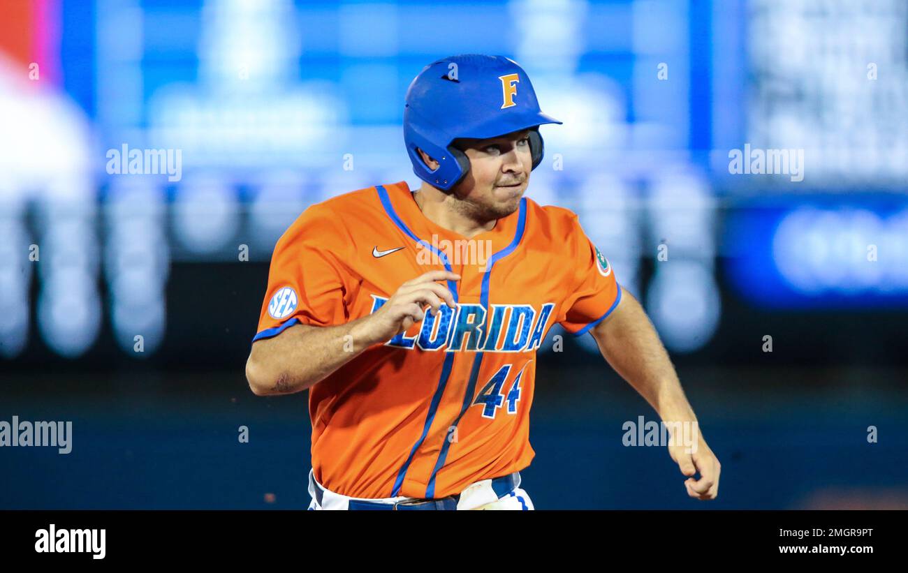 Florida outfielder Austin Langworthy (44) runs to third during an NCAA ...