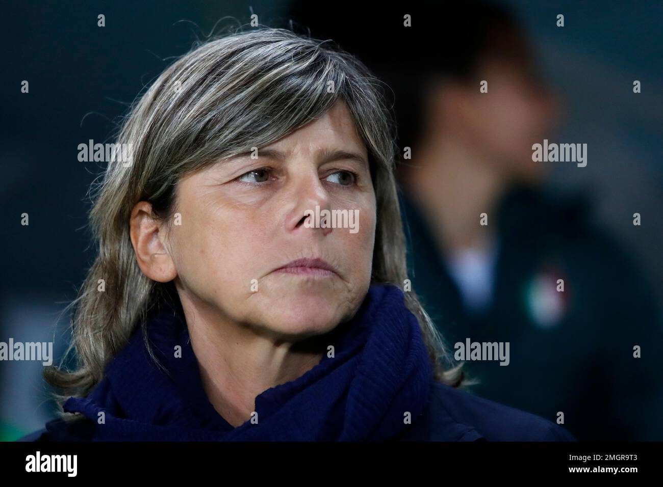 Italy coach Milena Bertolini stands by the bench before the start of ...