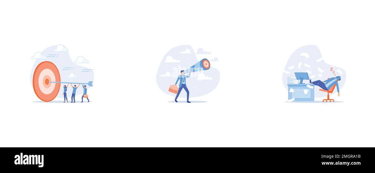 Aiming at target, Search for business target or goal, Quiet quitting ...