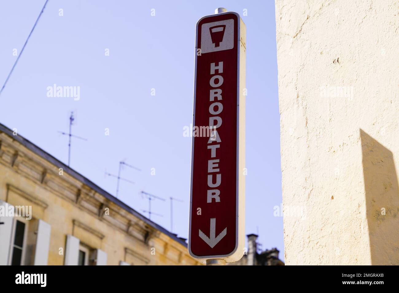 horodateur text Sign french means parking meter to Pay at meters ...