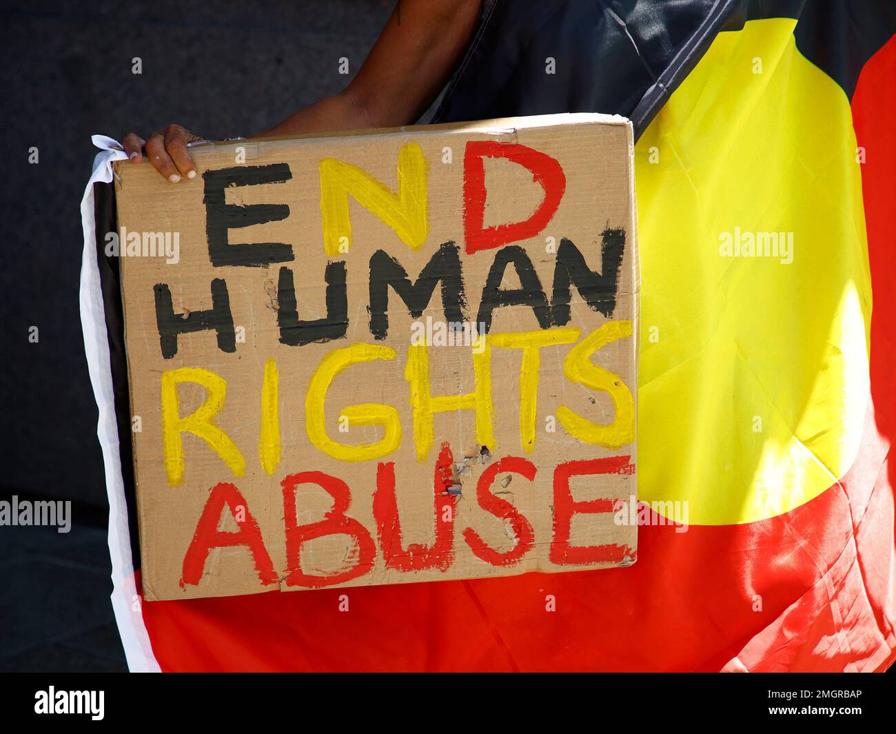 Perth, WA, Australia. January 26th 2023. Protest board seen at the ...