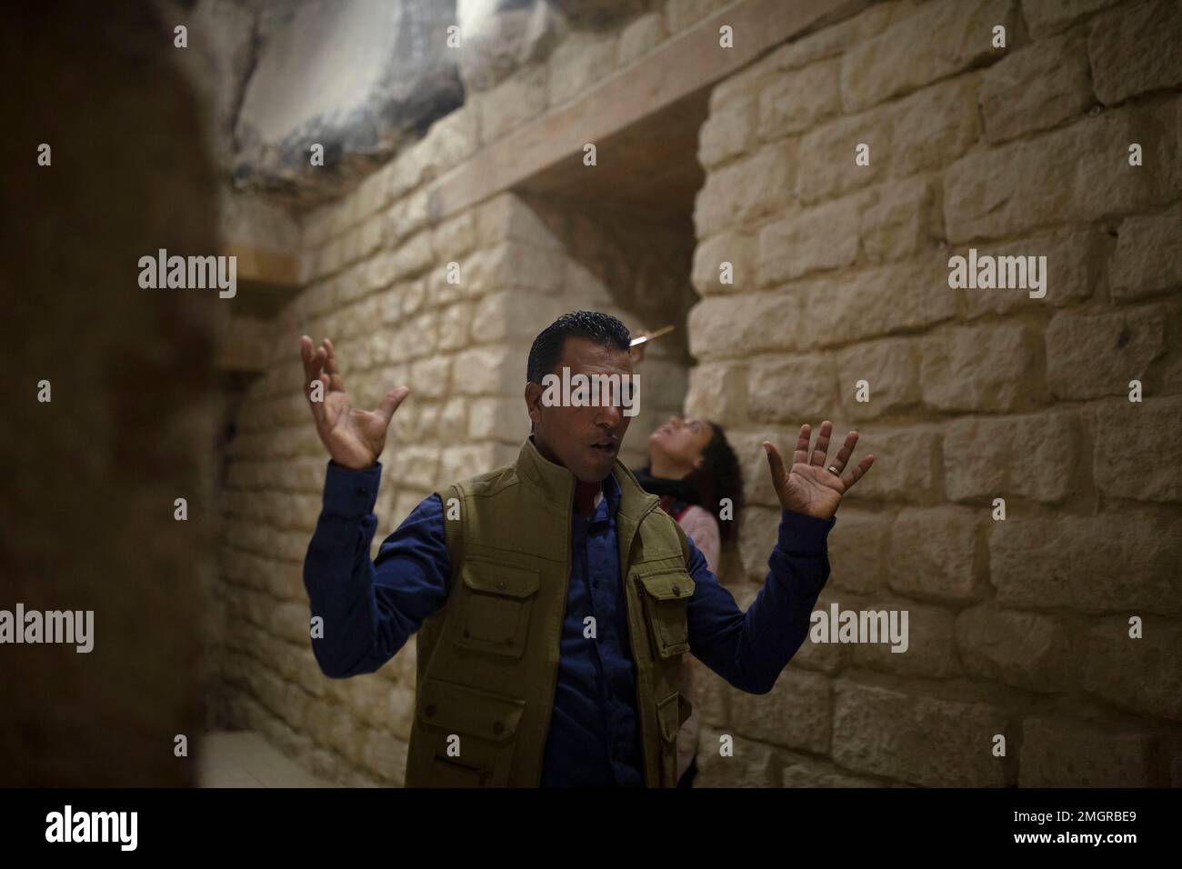 Archaeologist Ragab Dawood gives a tour inside the Step Pyramid in ...