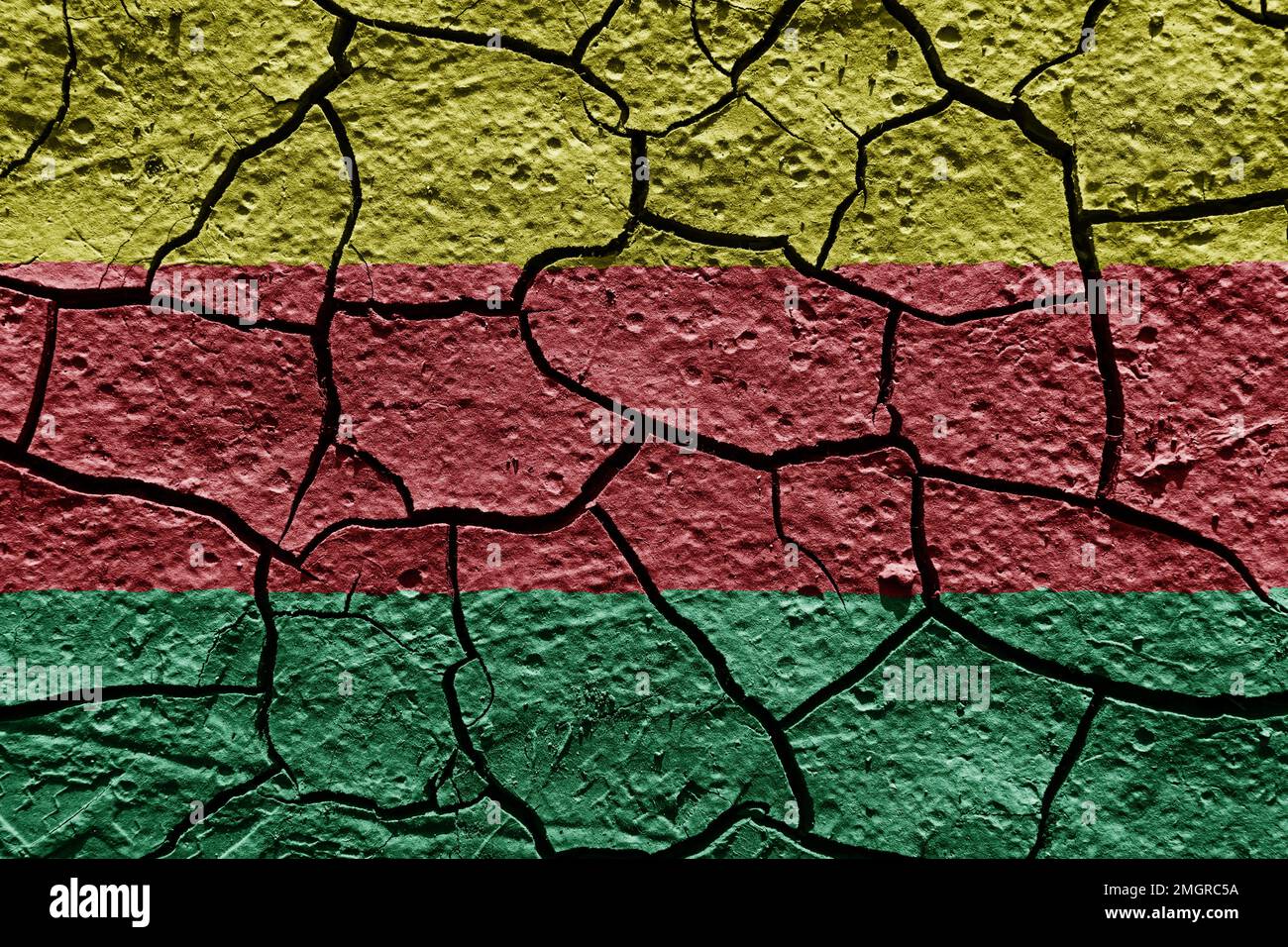 Syrian Kurdistan flag on a mud texture of dry crack on the ground Stock ...