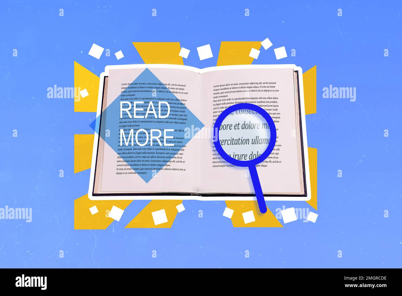 Composite collage photo of magnifying glass zoom useful information ...