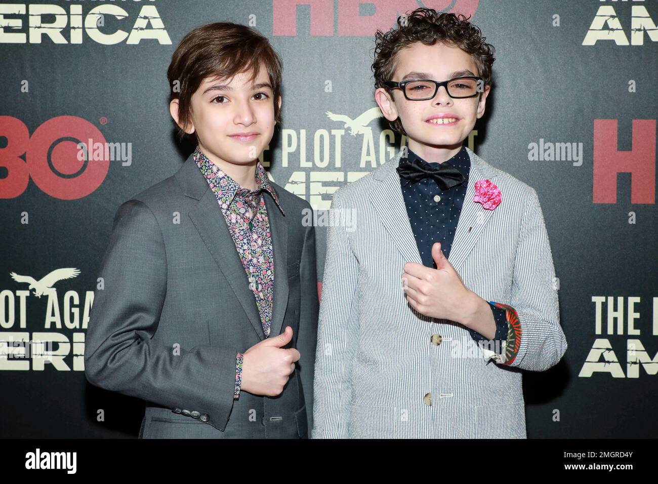 Azhy Robertson and Jacob Laval attend the premiere of HBO's "The Plot ...