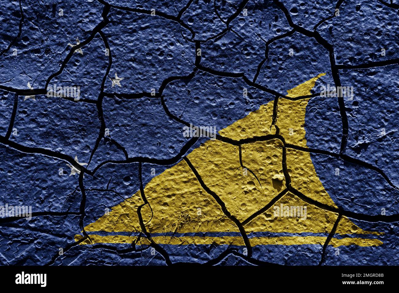 Tokelau flag on a mud texture of dry crack on the ground Stock Photo ...