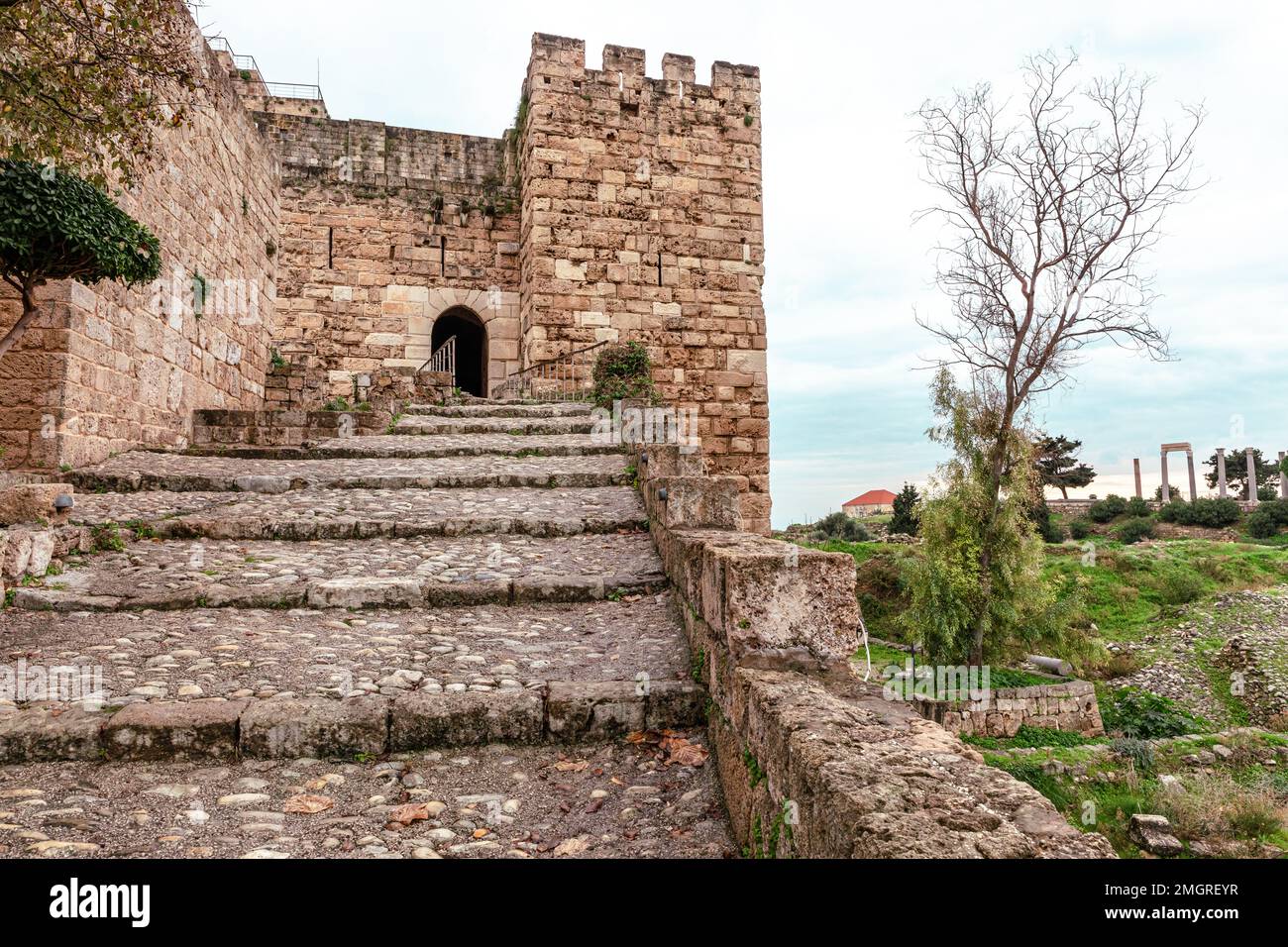 Byblos Crusader Castle, Lebanon. It was built by the Crusaders in the ...