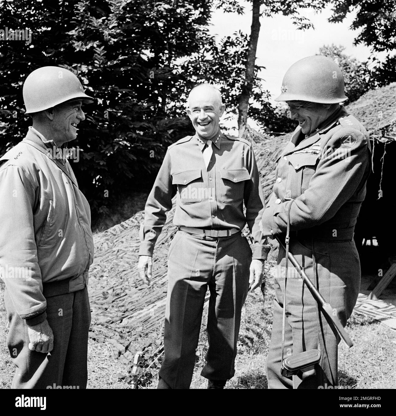 Lt. Gen. George S. Patton, right, commander of the American Third Army ...
