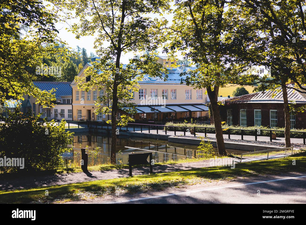 Fiskars, Finland, a village, the town of Raseborg, in western Uusimaa, Finland, with a wooden ...