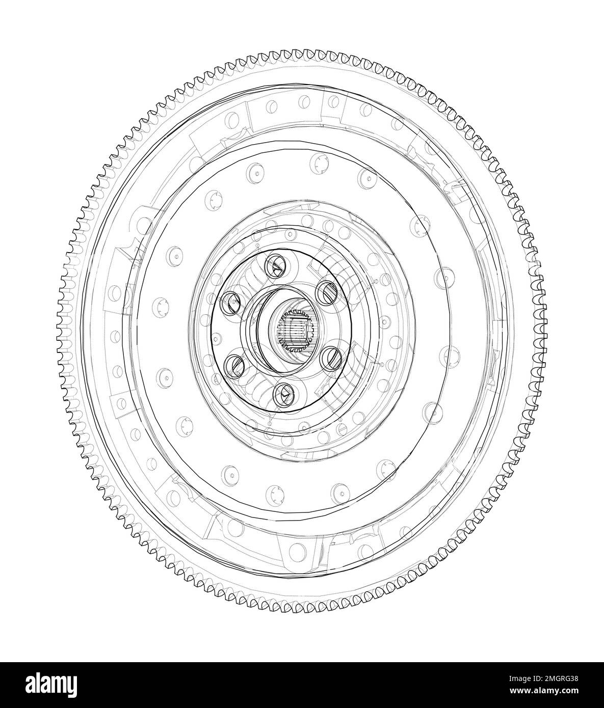 Sketch of clutch basket for the car. Vector Stock Vector Image & Art ...