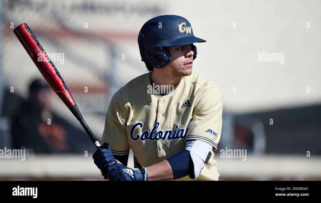 George Washington's Domenic Boselli during an NCAA baseball game ...
