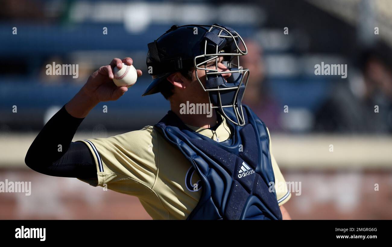George Washington catcher Anthony Frechette during an NCAA baseball ...