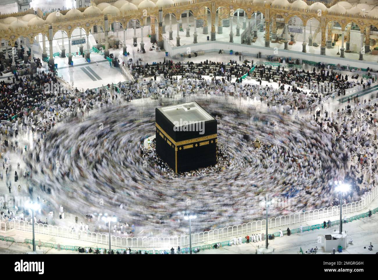 In this picture taken with a slow shutter speed, far smaller crowds ...