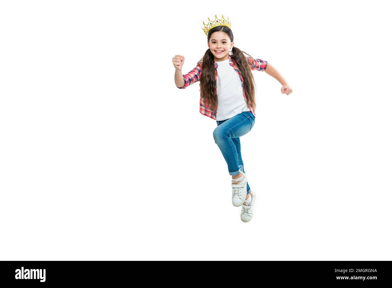 photo of girl in crown, childhood concept. childhood of girl in crown ...