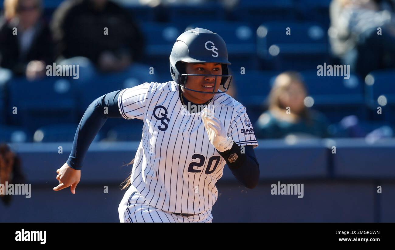 Georgia Southern Janai Conklin (20) runs to first during an NCAA ...