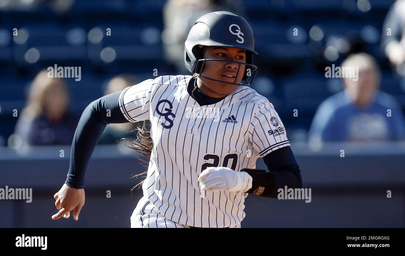 Georgia Southern Janai Conklin (20) runs to first during an NCAA ...