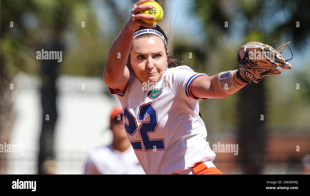 Florida pitcher Elizabeth Hightower (22) during an NCAA softball game ...