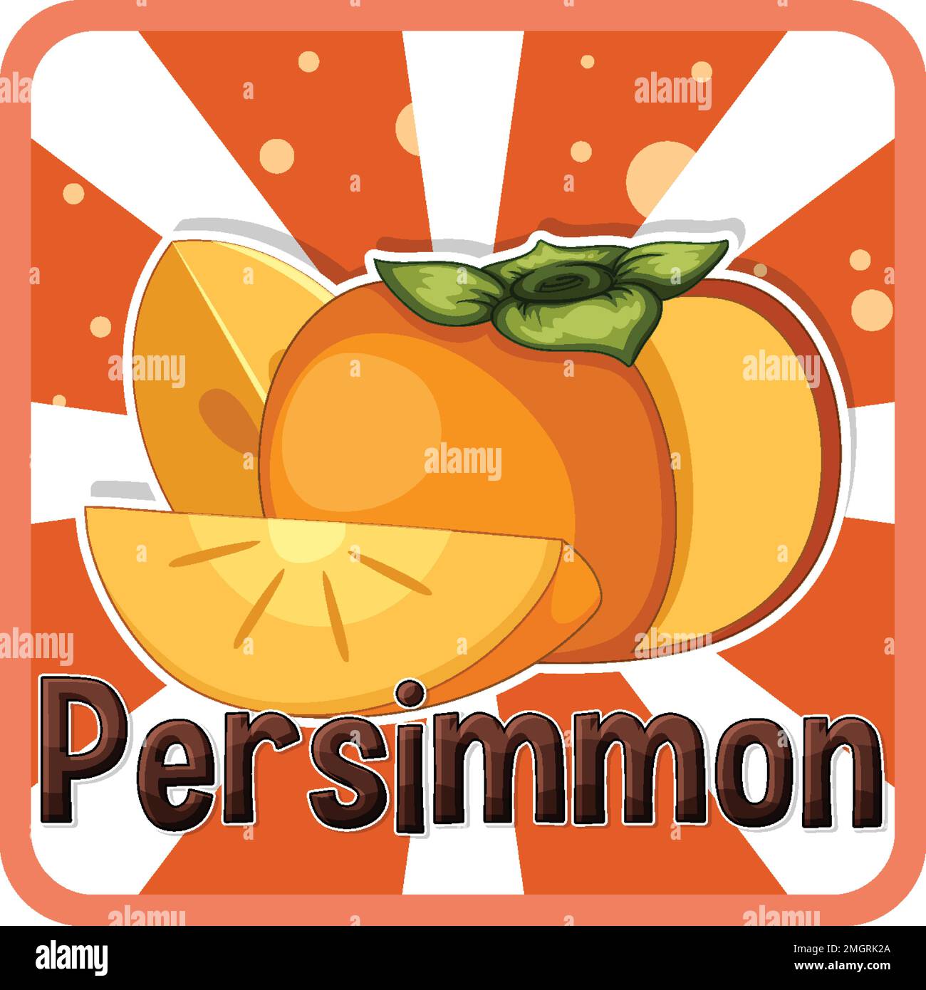 Orange persimmon cartoon background illustration Stock Vector Image ...