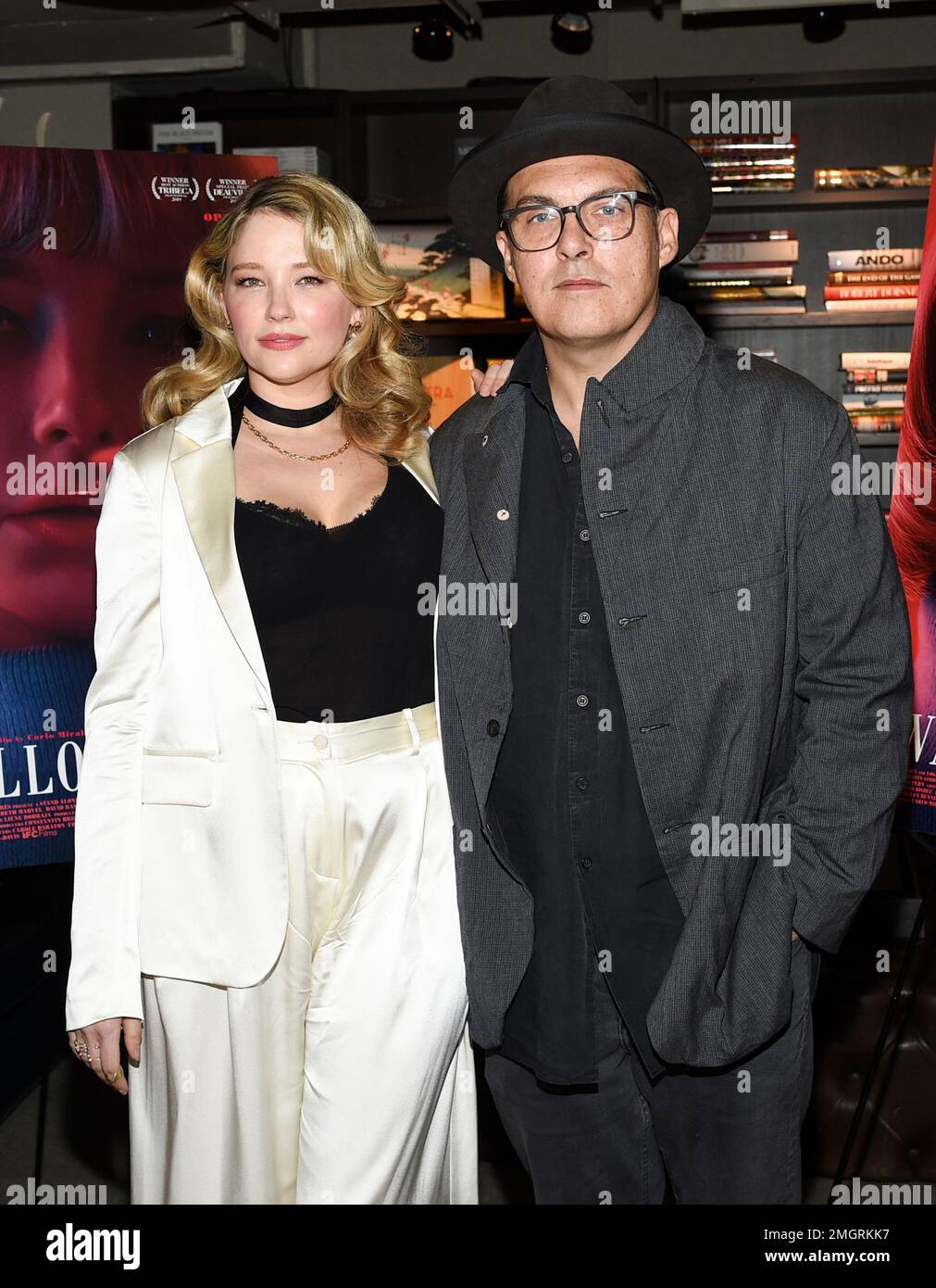 Actress Haley Bennett, left, poses with partner director Joe Wright at ...