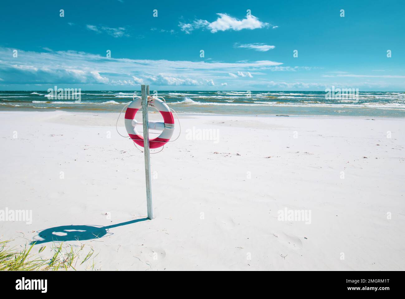 Dueodde, the white sandy beach on the south coast of Bornholm, Denmark ...