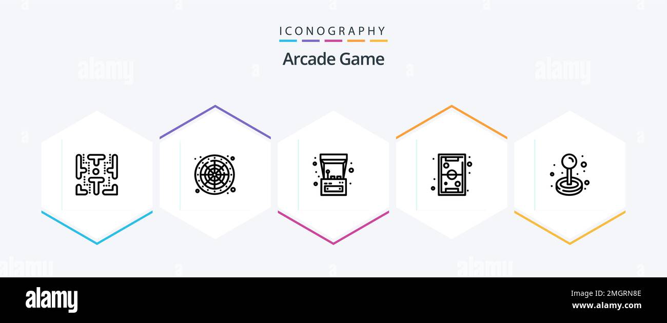 Arcade 25 Line icon pack including joystick. play. arcade machine. kids ...