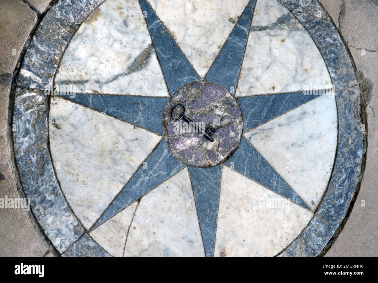 Old key on a marble doorstep Stock Photo - Alamy