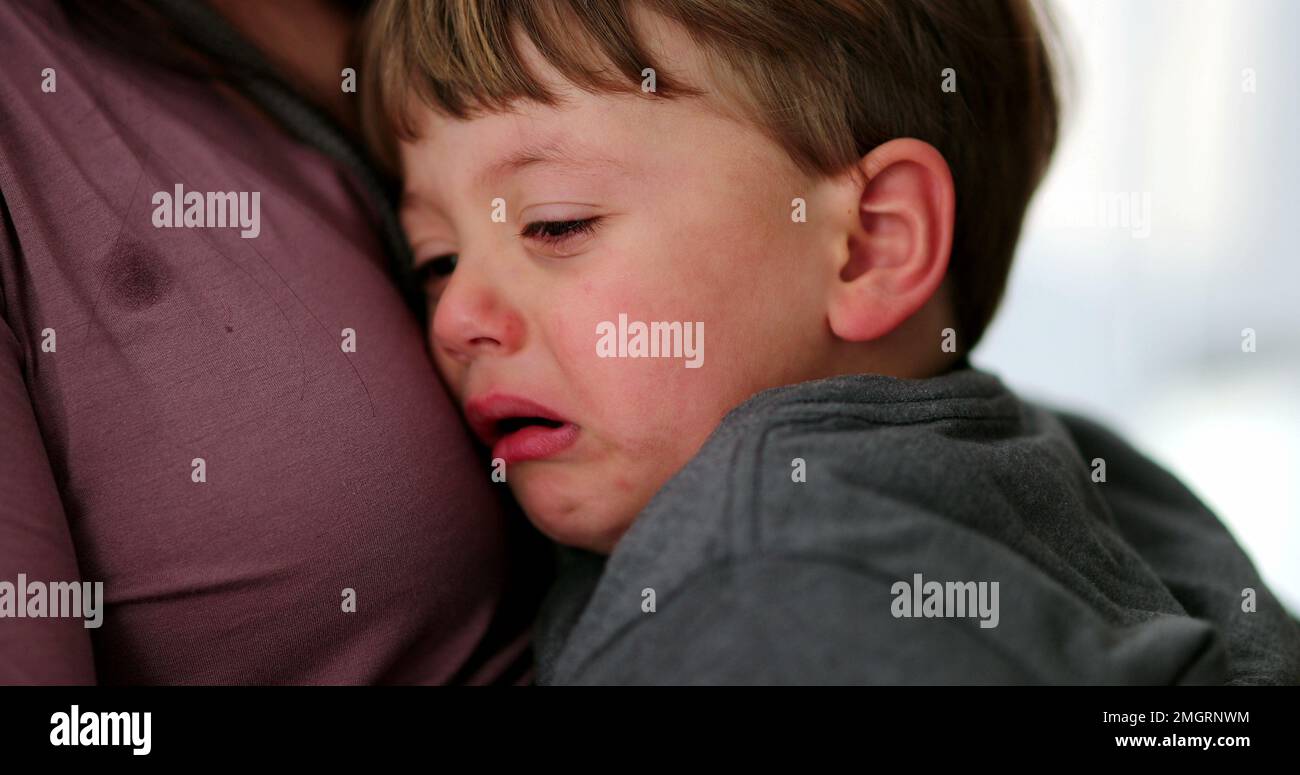 Tearful child crying little boy cries Stock Photo - Alamy