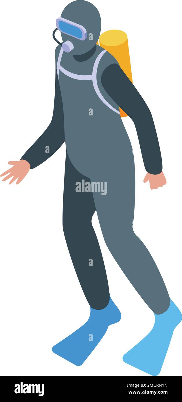 Sea diver icon isometric vector. Scuba dive. Ocean water Stock Vector ...