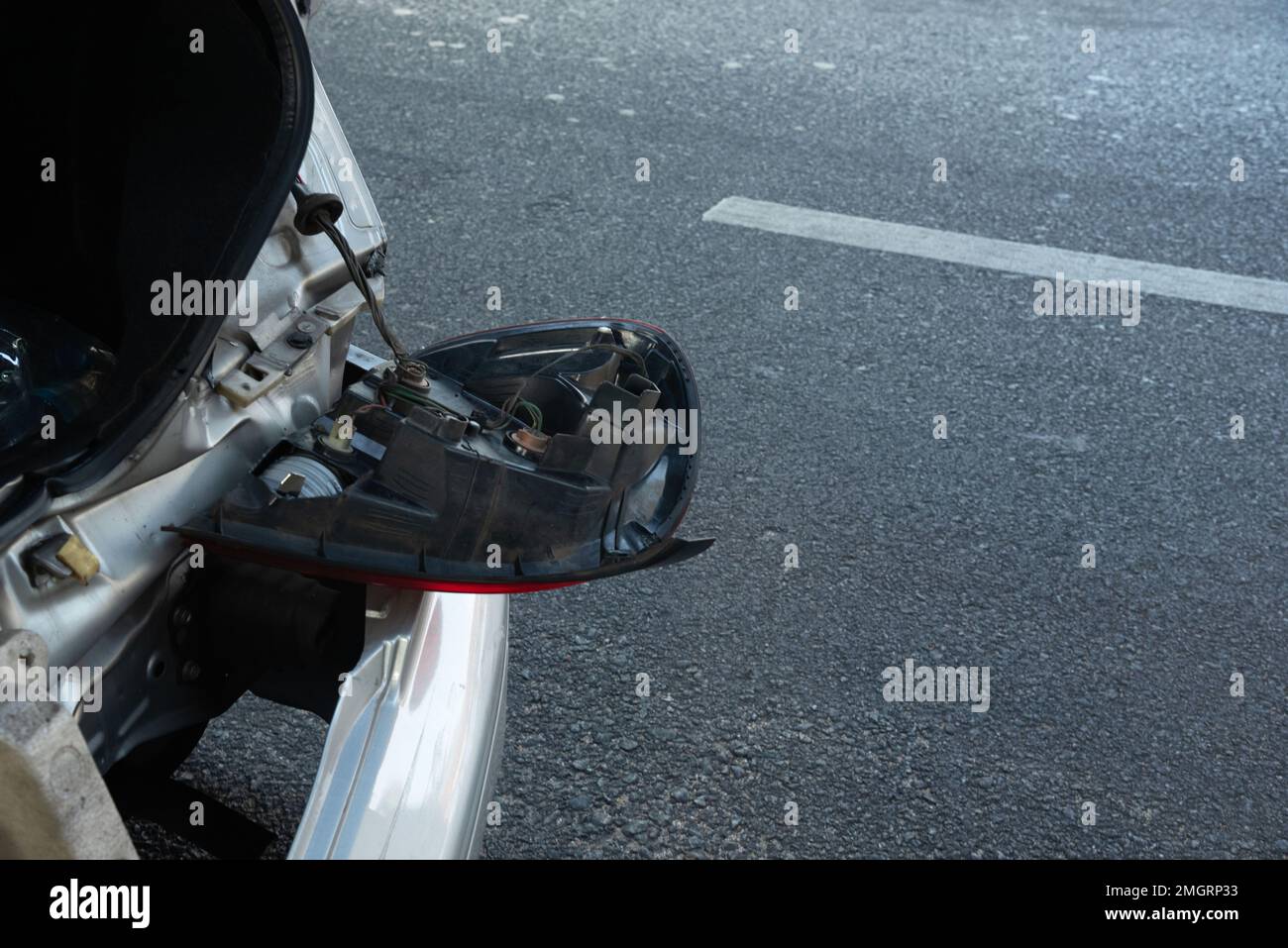 The tail light of the car fell off after being hit from the rear Car ...