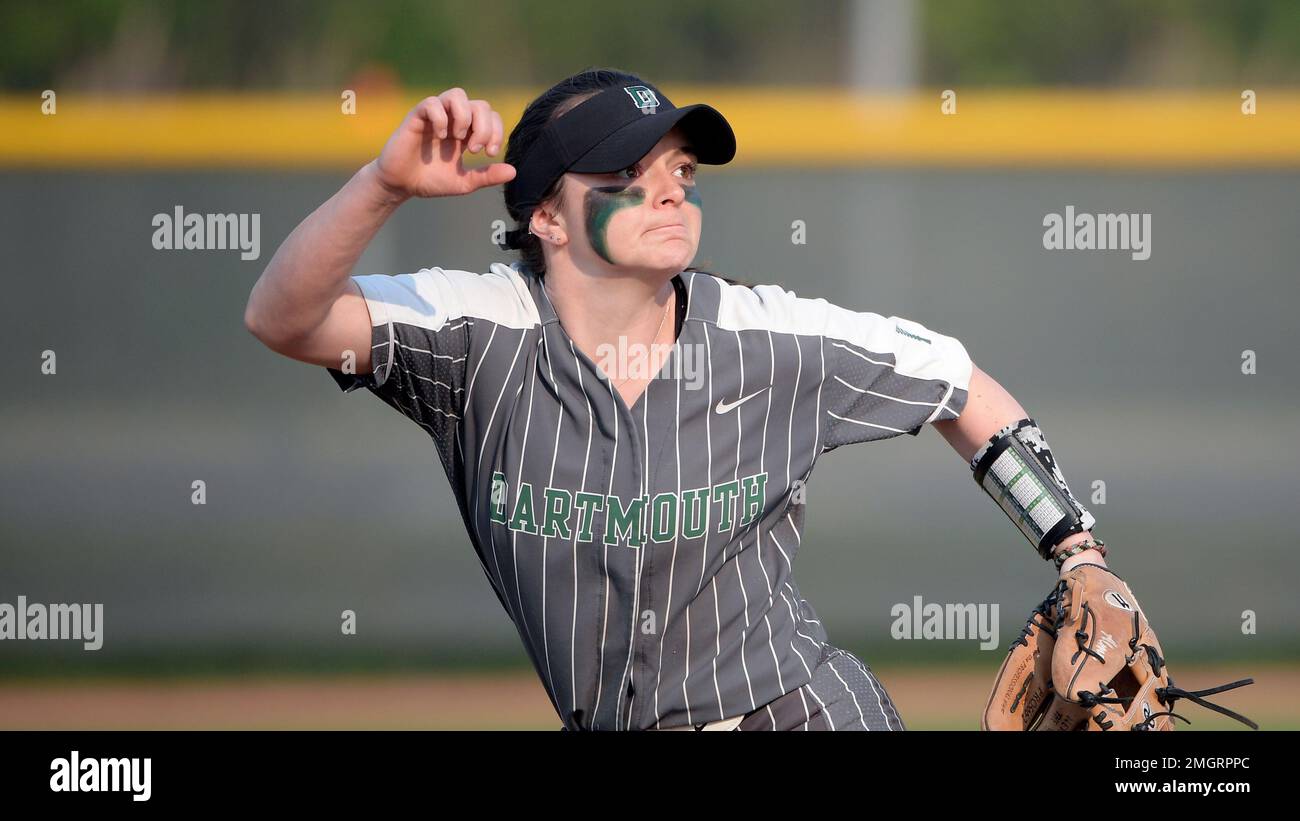 Dartmouth's Calista Almer tracks a fly ball during an NCAA softball ...